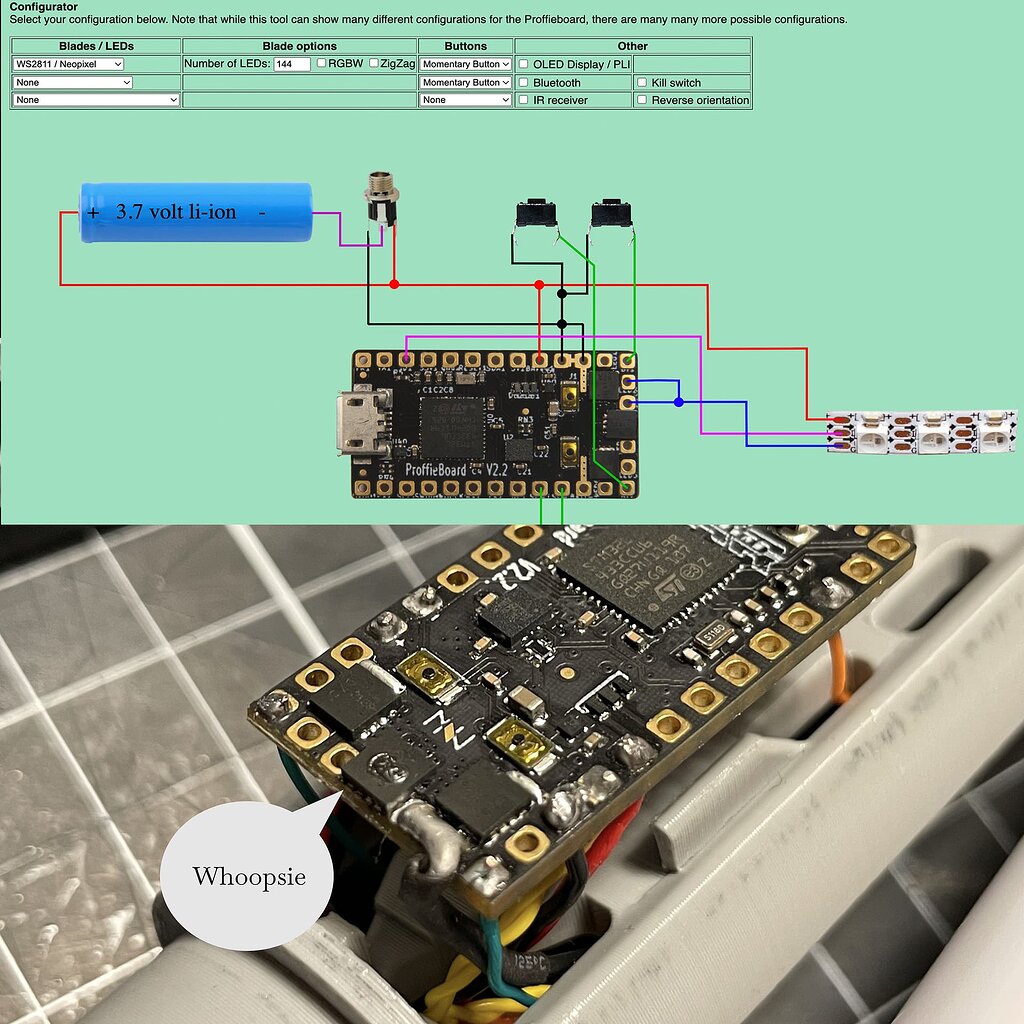 Proffie v2 with two Neopixel strips only lights up one. MOSFET burned ...