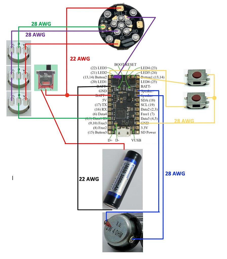 First ever build - Proffie wiring help - Build threads - The Crucible